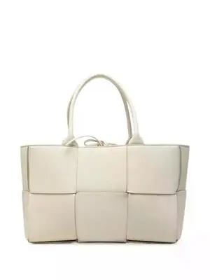 Bottega Veneta 2012-2026 Small Nappa Maxi Intrecciato Arco Tote Bag - White