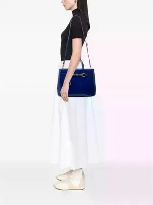 Gucci Patent Bright Bit Satchel - Blue