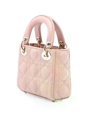 Dior 2021 Micro Lambskin Cannage Lady Satchel - Pink
