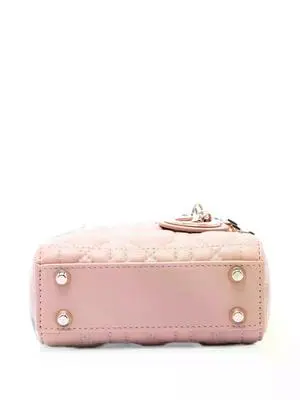 Dior 2021 Micro Lambskin Cannage Lady Satchel - Pink