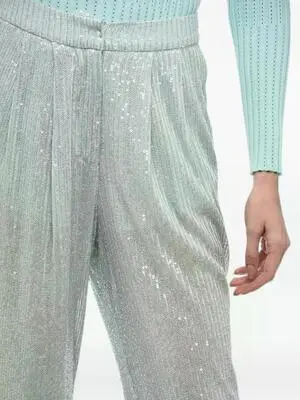 ROTATE BY BIRGER CHRISTENSEN Sequin-embellished Mesh Trousers - Green