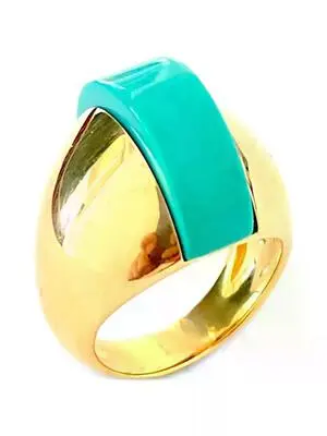 ALETTO BROTHERS And Turquoise Band Ring - Gold