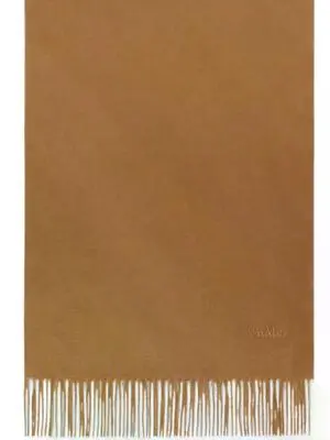 Max Mara Cashmere Stole With Logo Camel - Neutrals