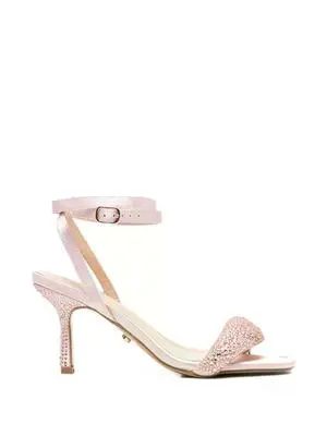 TWENTY FOURHAITCH Crystal-embellished Wrap-around Sandals - Pink