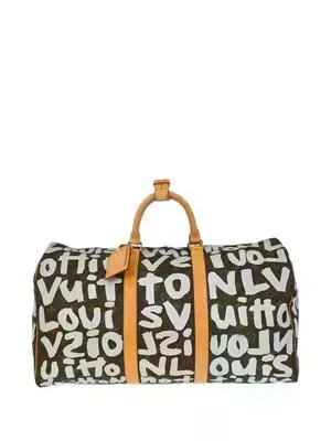 LOUIS VUITTON 2001 Graffiti Keepall 50 Tote Bag - Brown