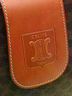 Celine 20th Century Macadam Coated Canvas Shoulder Bag