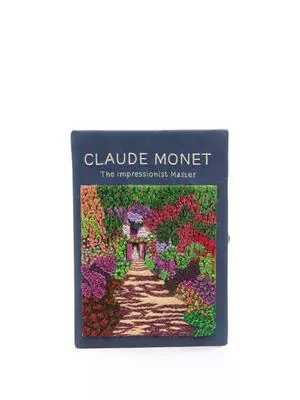 OLYMPIA LE-TAN Claude Monet Embroidered Clutch Bag - Blue