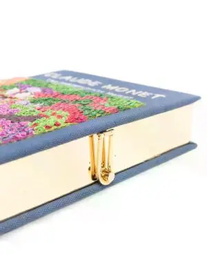 OLYMPIA LE-TAN Claude Monet Embroidered Clutch Bag - Blue