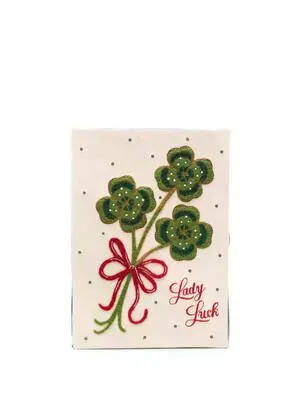 OLYMPIA LE-TAN Lady Luck Embroidered Clutch Bag - Neutrals