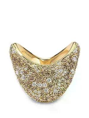 ZAHN-Z Zahn-Z Petite Zaha Diamond Ring In 14k Yellow Gold