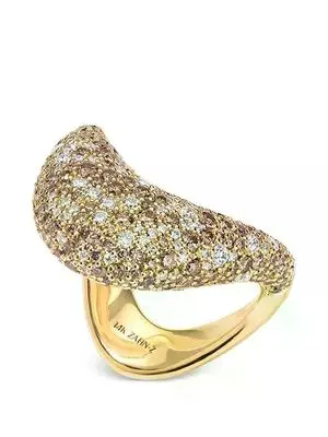 ZAHN-Z Zahn-Z Petite Zaha Diamond Ring In 14k Yellow Gold