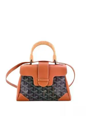 Goyard Goyard Saigon Top Handle Bag Coated Canvas With Leather Mini Shoulder Bag Brown