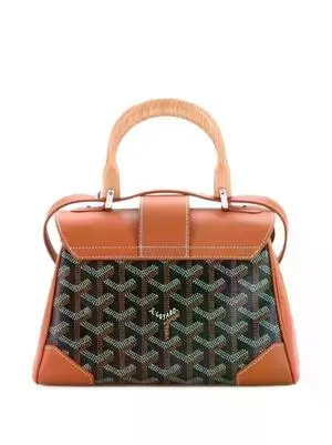 Goyard Saigon Top Handle Bag Coated Canvas With Leather Mini Shoulder Bag - Brown