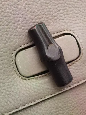 Gucci 2000-2015 Large Calfskin Bamboo Daily Satchel - Neutrals
