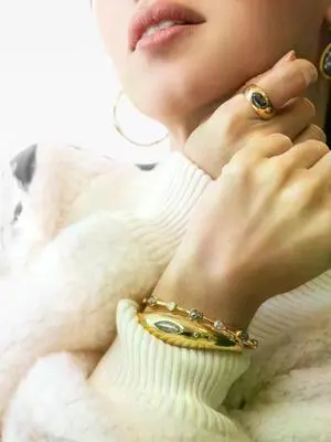 WITH LOVE Gypsy Diamond Cuff Bracelet In 18k Yellow