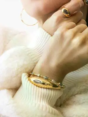 WITH LOVE Gypsy Diamond Cuff Bracelet In 18k Yellow