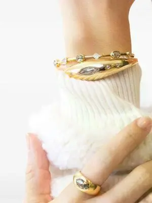 WITH LOVE Gypsy Diamond Cuff Bracelet In 18k Yellow