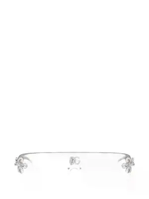 Dolce & Gabbana Crystal-embellished Geometric-frame Sunglasses - Grey