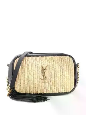 SAINT LAURENT Saint Laurent Woven Raffia Mini Camera Bag