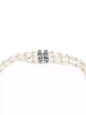 Alessandra Rich Triple-strand Crystal-embellished Necklace