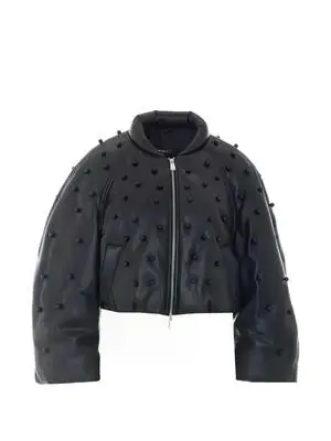 Pinko Bead-embellished Cropped Jacket - Black