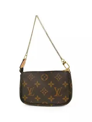 LOUIS VUITTON 2011 Monogram Mini Pochette Accessoires Shoulder Bag - Brown