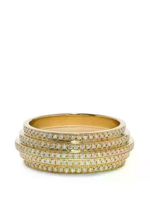 AZLEE Stair Case Diamond Ring - Gold