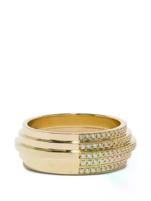 AZLEE Staircase Diamond Ring In 18k Yellow