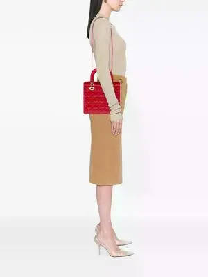Dior 2015 Medium Patent Cannage Lady Satchel