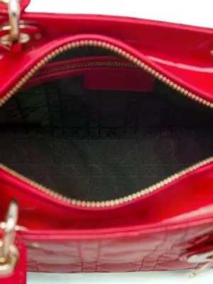 Dior 2015 Medium Patent Cannage Lady Satchel