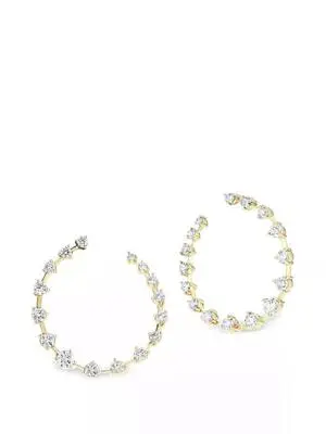 JADE TRAU Crescent Diamond Hoop Earrings - Gold