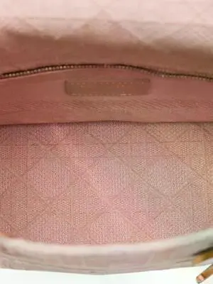 Dior Medium Embroidered Canvas Cannage Lady D Lite Satchel - Pink