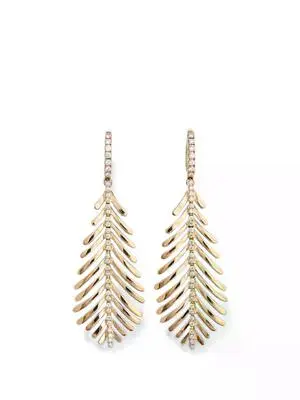 Sidney Garber Plume Diamond Earrings - Gold