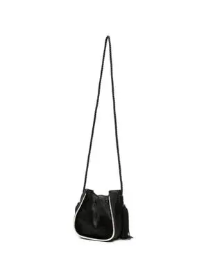 FORTE_FORTE Tassel-detail Braided-strap Shoulder Bag - Black