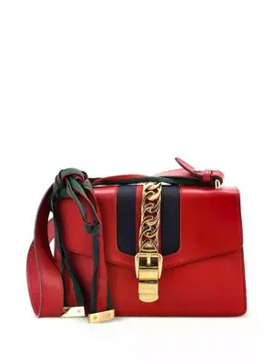 Gucci Sylvie Leather Small Shoulder Bag - Red