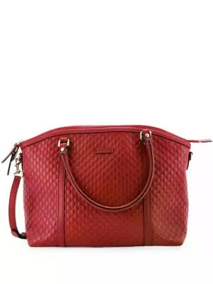 Gucci Britt Convertible Dome Microguccissima Leather Medium Satchel - Red