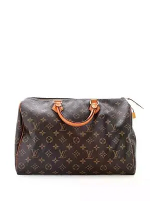 LOUIS VUITTON Speedy Handbag Monogram Canvas 35 Satchel - Brown