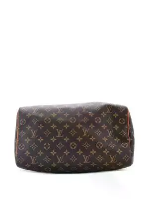 LOUIS VUITTON Speedy Monogram Canvas 35 Satchel Handbag - Brown