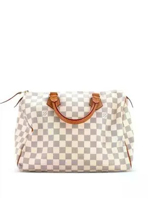 LOUIS VUITTON Speedy Handbag Damier Satchel - White