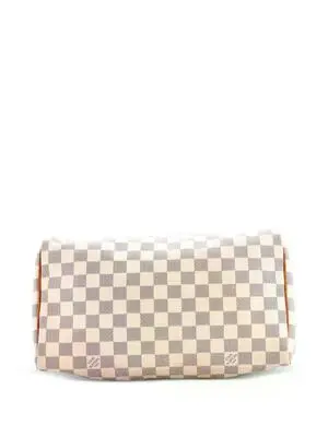 LOUIS VUITTON Speedy Handbag Damier Satchel - White