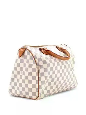 LOUIS VUITTON Speedy Handbag Damier Satchel - White