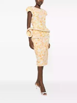 Magda Butrym Floral-print Peplum Midi Dress