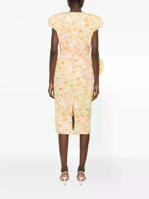 Magda Butrym Floral-print Peplum Midi Dress