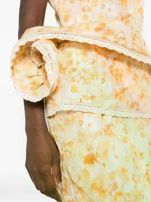 Magda Butrym Floral-print Peplum Midi Dress