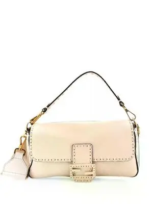Fendi Selleria Baguette Nm Bag Leather Medium Shoulder Bag - Neutrals