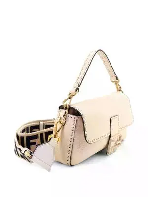 Fendi Selleria Baguette Nm Bag Leather Medium Shoulder Bag - Neutrals