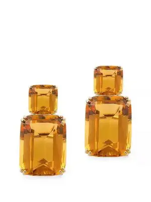 Goshwara G-one Citrine Earrings - Gold