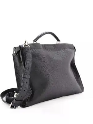 Fendi Selleria Peekaboo Fit Bag Leather Regular Satchel - Grey