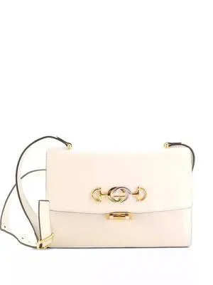 Gucci Zumi Flap Leather Small Shoulder Bag - White