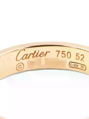 Cartier 18k Rose Gold Engraved Screw Motif Band Ring - Pink